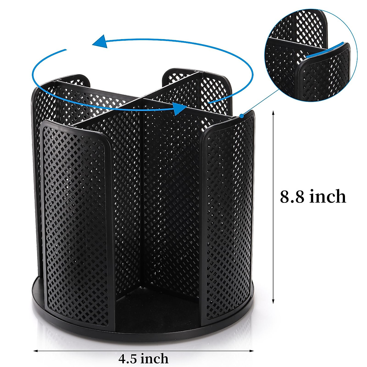 Eorbow 2 Pack Coffee Cup Dispenser, Rotatable 4 Compartment Cup and Lid Holder, Plastic Paper Cup Storage Organizer for Office Restaurant Breakroom Coffee Station Bar Buffet Kitchen Countertop