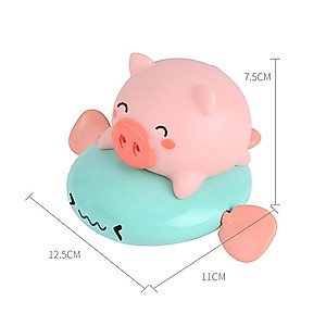 BARTIDO Baby Bath Toys, Kids Bath Toys for Toddlers 1-3, Mold Free Wind Up Pull & Go Pool Swimming Animals Fish& Pig Whale Water Spray Bathtub Squirter Toys for Kids Toddlers Boys Girls Age 2-4