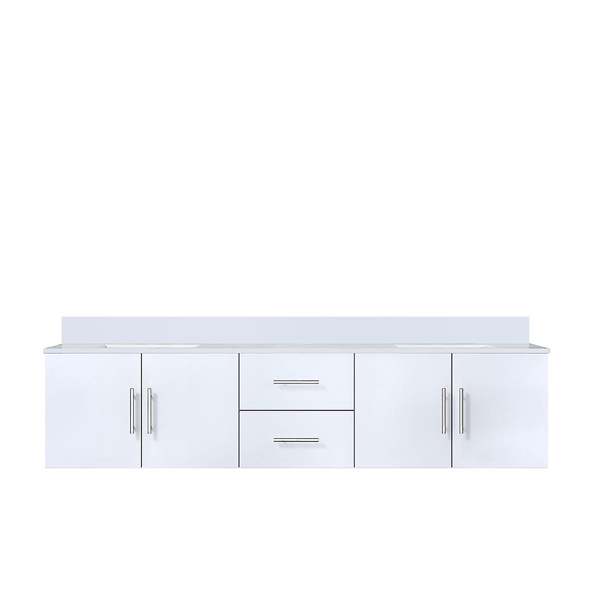 Bell+Modern Sonoma 80 in. W x 22 in. D Glossy White Double Bath Vanity and White Quartz Top
