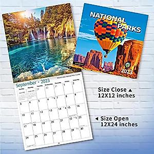 2023 Wall Calendar ,14 Monthly Wall Calendar NATIONAL PARKS Nov. 2022 - Dec. 2023, 12" x 24" Opened,Full Page Months Thick & Sturdy Paper for Gift Calendar Organizing & Planning