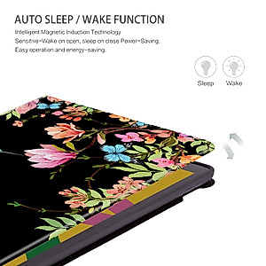 Case for iPad 9th Generation, Case for iPad 8th Generation, Case for iPad 7th Generation, for iPad Case 9th Generation 10.2 Inch Multi-Angle View Adjustable Stand Auto Wake/Sleep,Flower Hummingbird