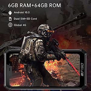 OUKITEL B2021 Unlocked Rugged Smartphone, 6GB RAM+64GB ROM(SD 256G) Rugged Cell Phone, 8000mAh Battery 5.86" HD+ IP68/69K Waterproof Phone, 4G Dual SIM Global/4 Camera/Face ID/Fingerprint/NFC/GPS