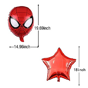 Superhero Spiderman 5th Birthday Decorations Red Number 5 Balloons 32 Inch | The Spiderman Birthday Balloons for Kids Birthday Baby Shower Decorations (Spiderman 5th Birthday)