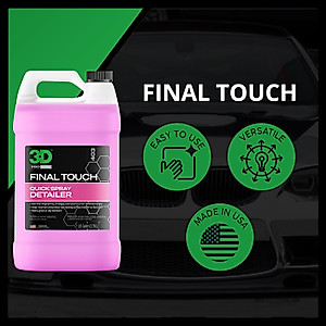 3D Final Touch Quick Detail Spray - Easy Spray On, Wipe Off Showroom Shine 1 Gallon