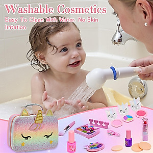 Aimidola Kids Makeup Kit for Girl - Washable Non Toxic Kid Make Up Toys, Little Girls Play Makeup Set, Kids Toy for Toddlers Children Princess, Christmas Birthday Gift for 4 5 6 7 8 9 10 Year Old Girl