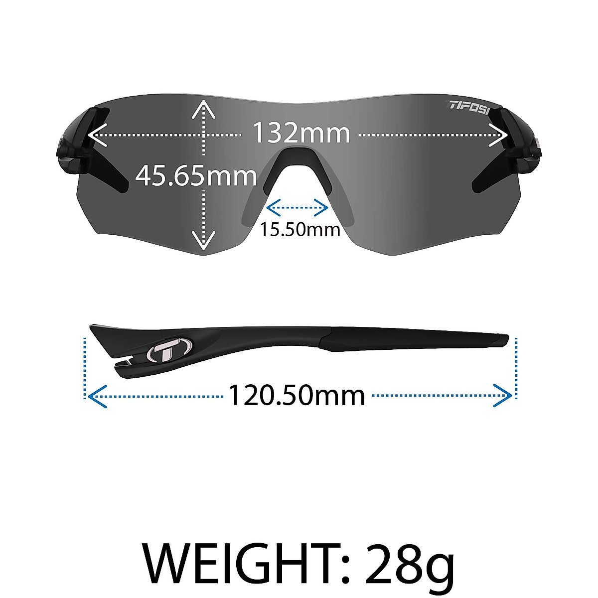 Tifosi Optics Tsali Sunglasses (Crystal Smoke/White, Clarion Blue/AC Red/Clear)