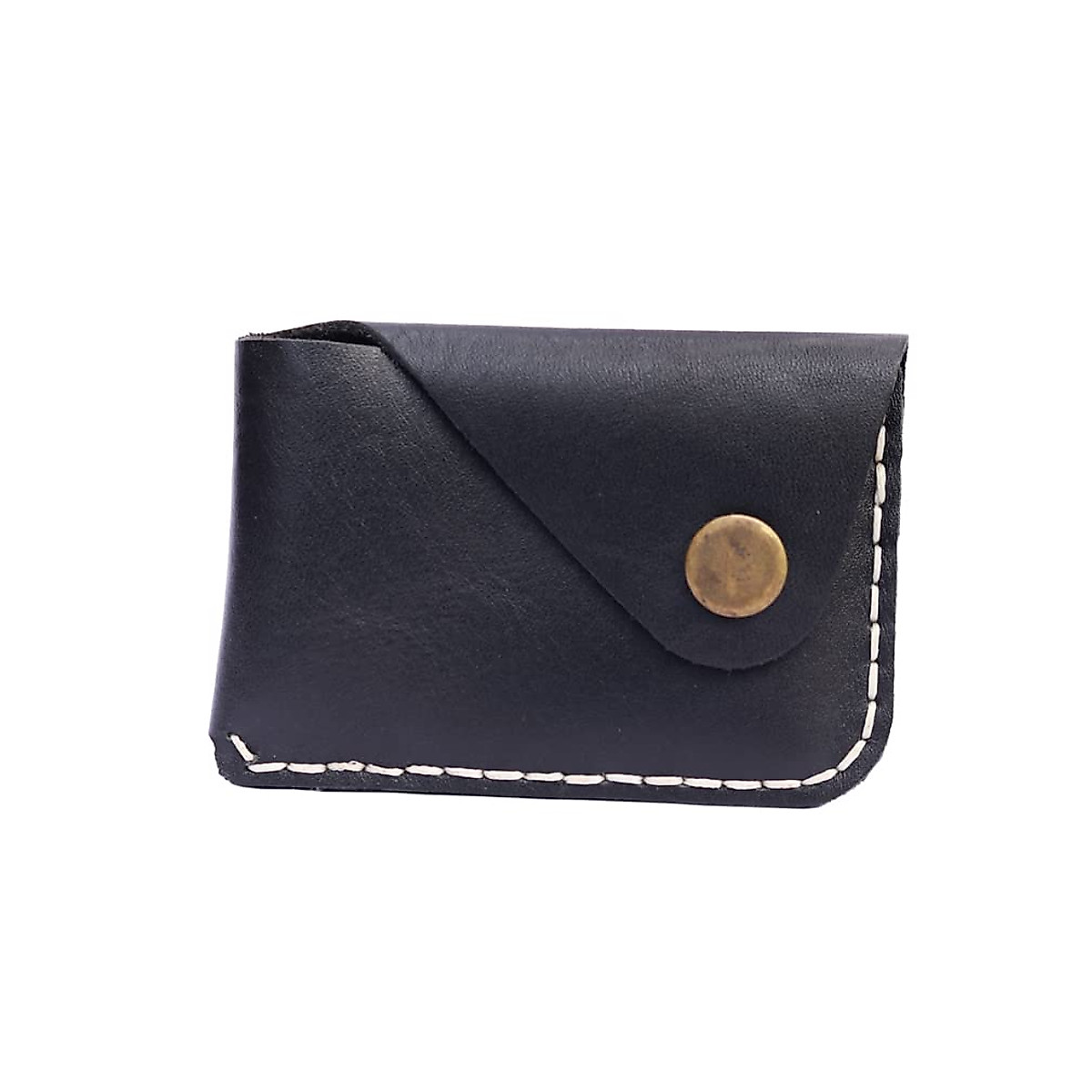 Handmade Minimalist Genuine Leather Card Case Wallet Small Card Holder in Front Pocket