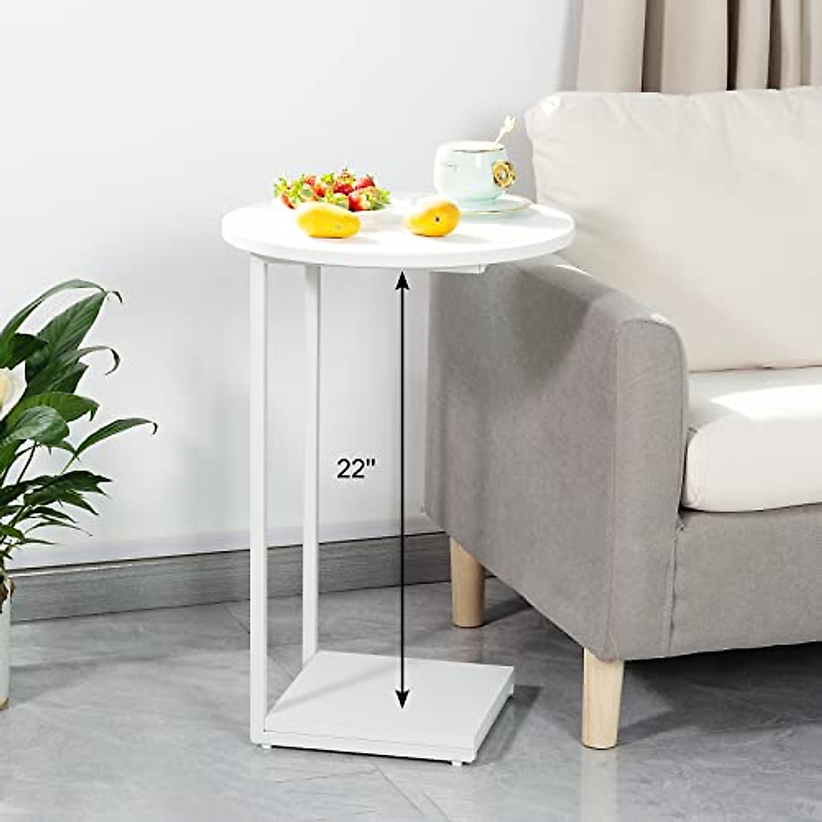 DCLRN White Round Coffee Table Stylish and Versatile End Table for Sofa,Living Room and Bedroom Decor