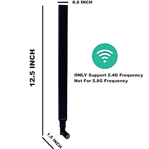 TECHTOO WiFi Antenna 2.4GHz 10 dBi for Wireless Router - Security IP Camera - USB Card Adapter - PCI PCIe Cards - Range Extender - PC Desktop - Drone - Signal Booster (2.4GHz RP-SMA 1-Pack)