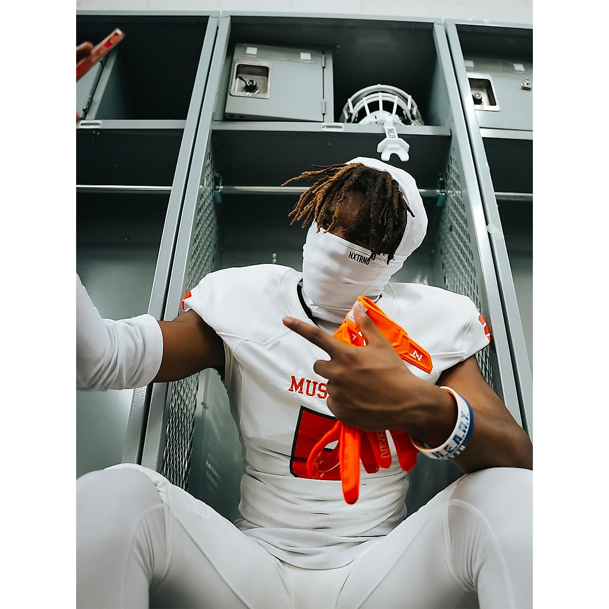 Nxtrnd Football Ski Mask, Shiesty Mask, Cooling Sports Balaclava (White)