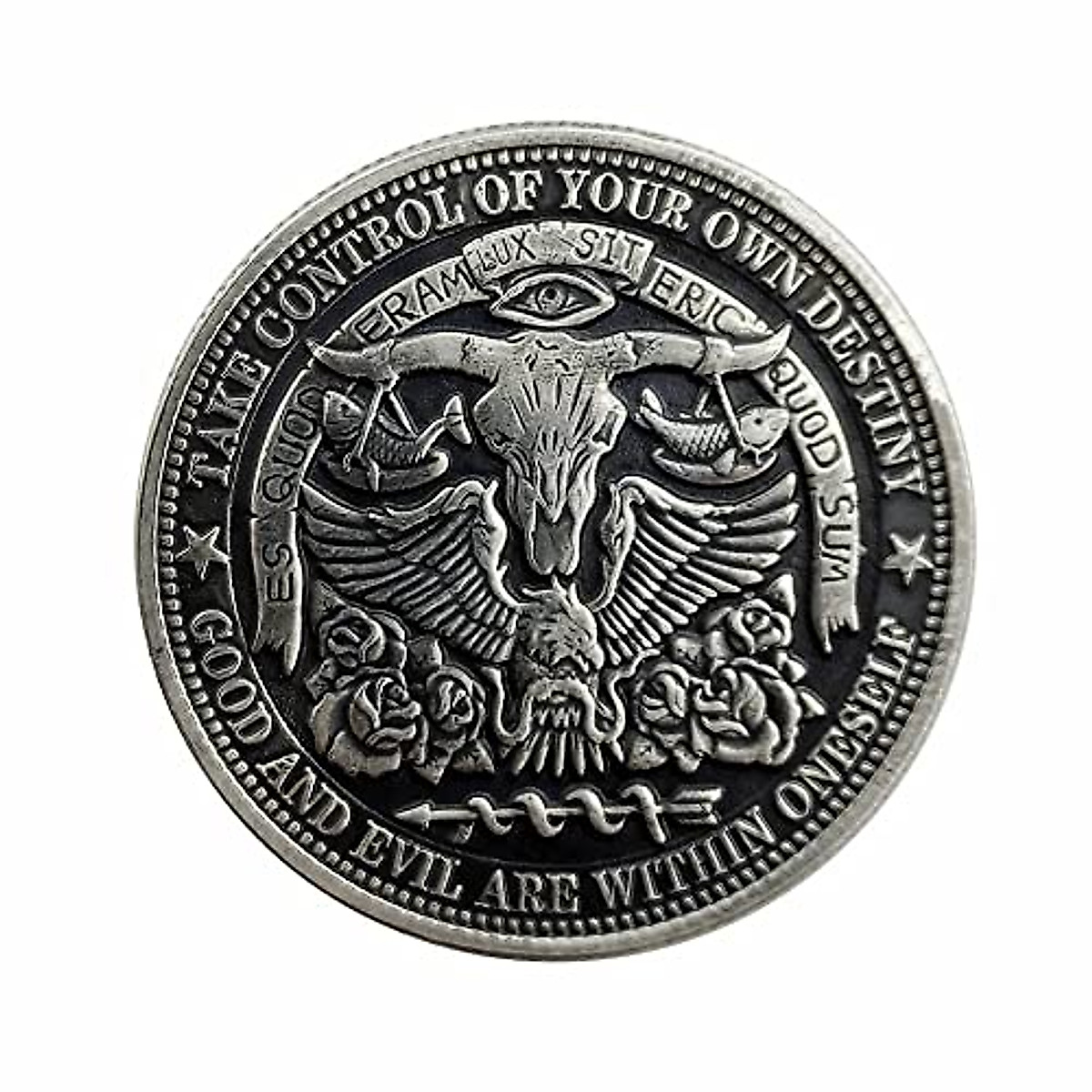 hawkspread Halloween Pumpkin Headless Horseman Soul Handed Over to Demon HOBO Nickel Antique Silver Plated Collection Satan Series Challenge Coin