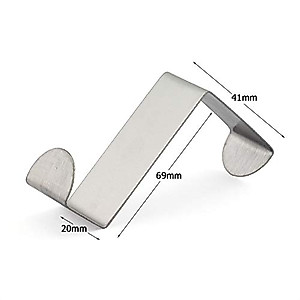 JCBIZ 2 Pack Over The Door Hooks Stainless Steel Seamless Nail-Free Bathroom Kitchen Z Shape Back Door Hook Rack Hanger Organizer Silver (Fit for Thickness: Less Than 1.8cm/4cm)