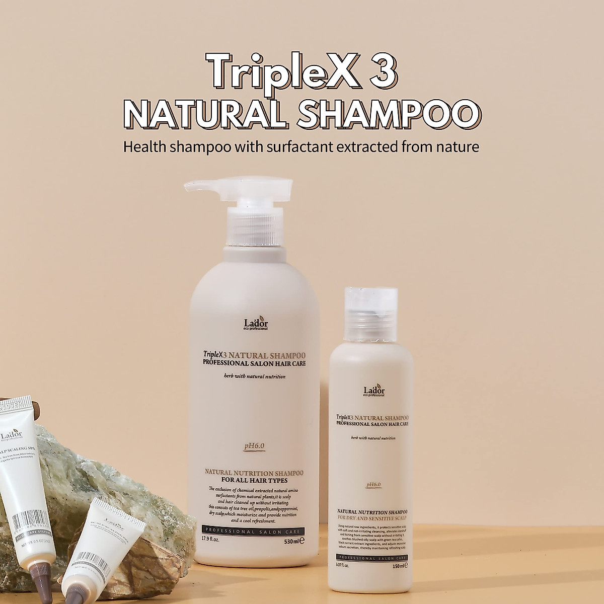 LA'DOR TripleX 3 Deep Cleansing Shampoo for Dry Itchy Sensitive Scalp Dandruff Naturally-derived Ingredients Tea Tree Lemon Lavender Sulfate-free Korean Hair Care