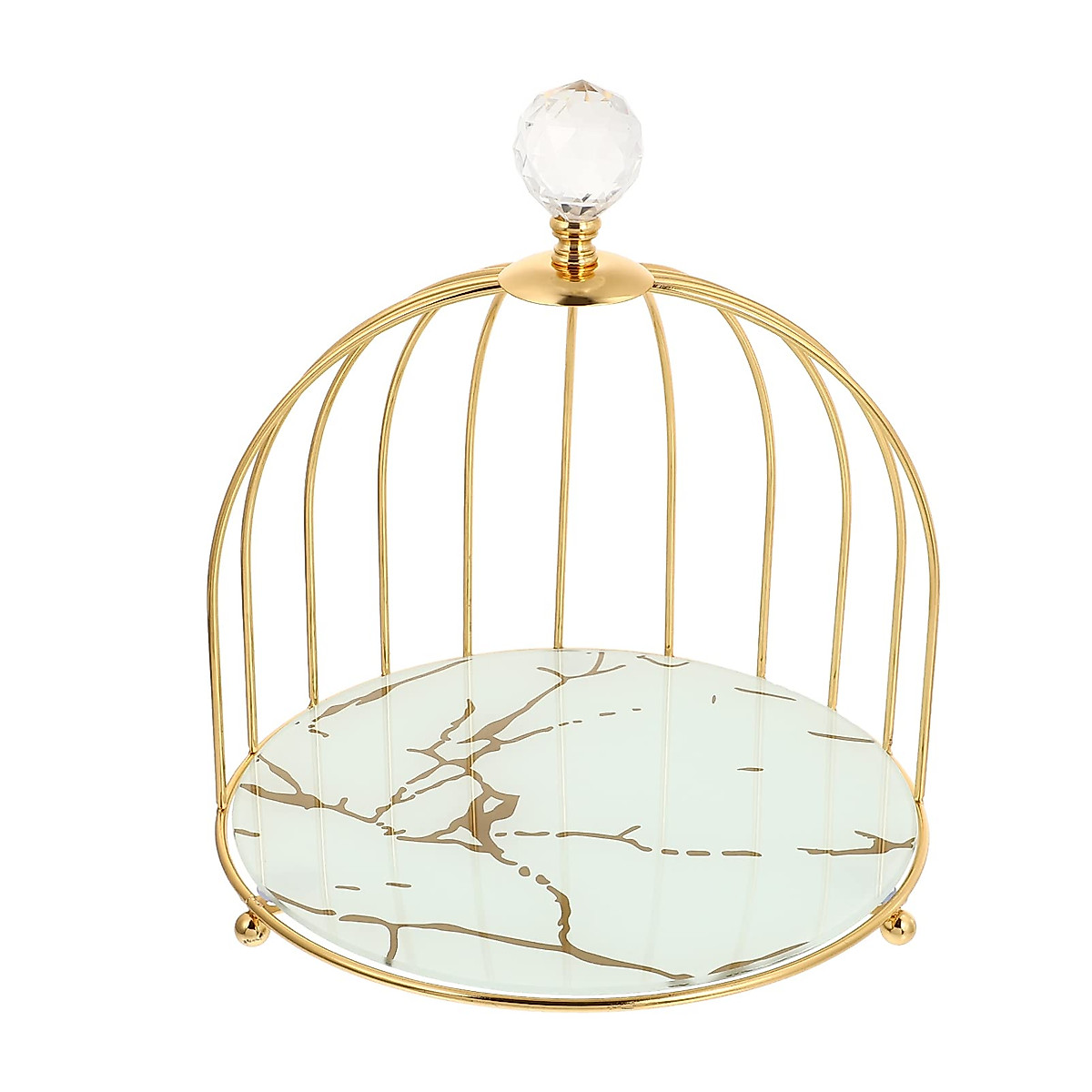 BESPORTBLE 1pc Cake Stand Cake Tower Stand Makeup Pallet Mini Muffin Tray Appetizer Cupcake Display Fruit Display Stand Flan Round Tray Party Dessert Holder Jewelry White Dressing Table Iron