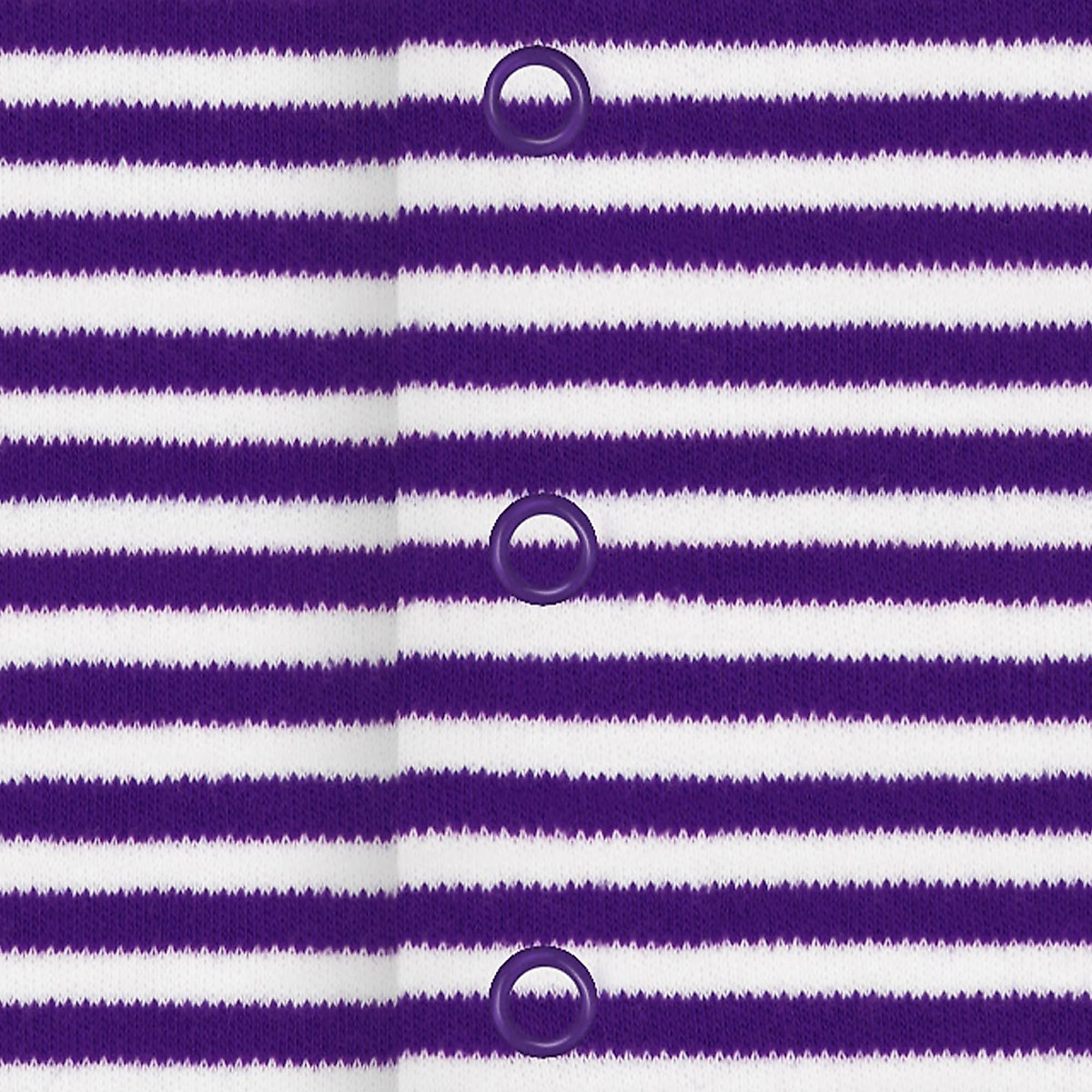 Creative Knitwear College Baby Striped Footed Romper - LSU Tigers Logo - Purple/White - 0-3 Months