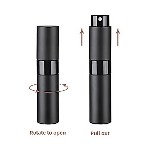 ZERNBER 8ML Atomizer Perfume Travel Refillable (2 PCS) Empty Travel Cologne Sprayer Bottles Refillable, Mini Portable Dispenser(2 Matte Black)
