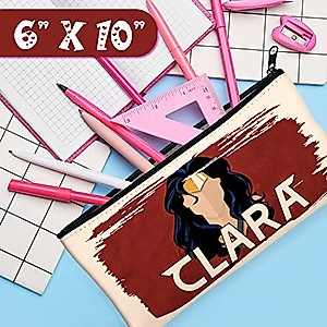 Personalized Super Hero Pencil Case w/Name Students - Custom Superhero Pen Box Birthday Gifts Boys Girls - Customized Canvas Pencils Cases Box - 10''x6'' - Man Pencil Pouch Spider Bat Design C1 Beige
