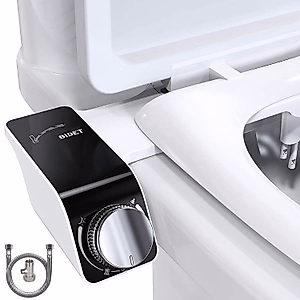 Bidet Attachment for Toilet Non-Electric Self-Cleaning Dual Nozzle Fresh Cold Water Sprayer Bidet Adjustable Water Pressure Feminine Wash, Bidet Sprayer for Toilet Easy to Install,White