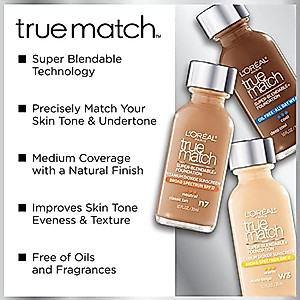L'Oreal Paris Makeup True Match Super-Blendable Liquid Foundation, Fair Ivory C0.5, 1 Fl Oz, 1 Count