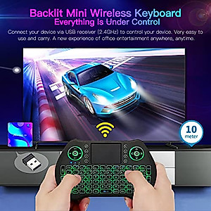 EASYTONE 2023 Android TV Box 11.0, Smart TV Box 2GB RAM 16GB ROM RK3318 Quad Core Supports 2.4G+5G WiFi Ethernet 100M BT4.0 3D 4K HD Output Smart TV Box Android with Mini Wireless Backlit Keyboard