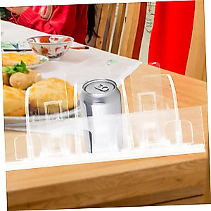 FONDOTIN 3pcs Shelf Pusher Soda Rack Can Organizer Slide Out Drink Shelves Drink Organizer for Fridge Clear Plastic Water Bottles Dispenser Plastic Display Stands Pusher Machine