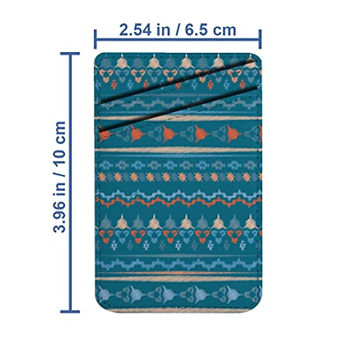 Diascia Pack of 2 - Cellphone Stick on Leather Cardholder ( Ethnic Boho Print Pattern Pattern ) ID Credit Card Pouch Wallet Pocket Sleeve