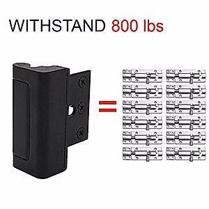 TOYFUL 2 Pack Door Reinforcement Locks with 8 Screws, Home Security Door Lock for Toddler, Childproof Door Lock Night Lock Withstand 800 Lbs Black