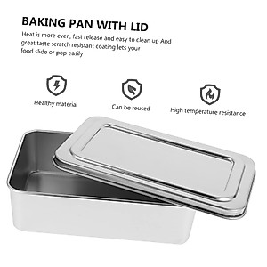 GOOHOCHY Stainless Steel Cake Baking Box with Lid Versatile Bread Baking Pan for Cakes and Bread and Easy to Clean Bakeware
