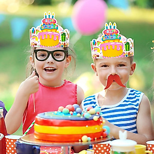 TENDFINE 36 Pack Birthday Crowns for Kids Colorful Paper Party Hats Birthday Crown Set for Teachers Students Classroom