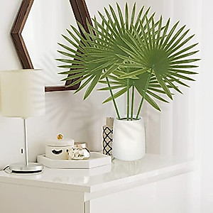 3PC Artificial Palm Leaves Plants Faux Palm Fronds Tropical Large Palm Leaves Greenery Plant for Leaves Hawaiian Party Jungle Party Large Palm Leaves Decorations