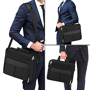 Enkinil 15.6-16.2 inch Waterproof Protective Laptop Messenger Briefcase with Adjustable Shoulder Strap Men Women Travel/Business Bag Compatible with Macbook Pro 16 inch A2141/A2485