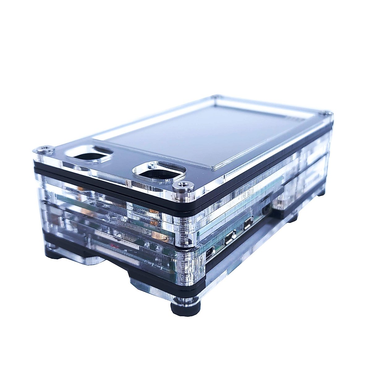 C4Labs DRPi-3.5NSX Nextion Screen Case – Raspberry Pi 3 B+, Duplex MMDVM v1.0, and Enhanced 3.5" Nextion Screen (Included) ~ Black Ice (Black)
