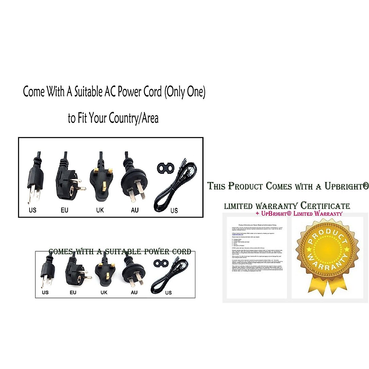 UpBright 19V AC/DC Adapter Compatible with Philips LCD Monitor 220C4 226V6 227E7 237E7 227E7ES 237E7ES 227E6QDS BDL2010ML ADPC1936 ADPC1938 ADPC1938EX AOC MMD-Monitors 19VDC 2A 38W Power Supply Cord