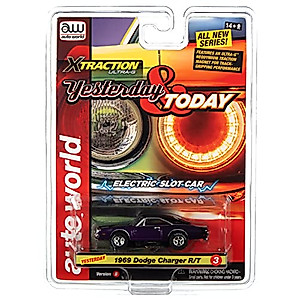 Auto World Xtraction 1969 Dodge Charger (Plum Crazy Purple) HO Scale Slot Car