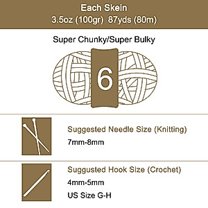 HARFINGTON 2 Skeins Velvet Chenille Yarn 2x100g/7.1oz 174 Yards Total Length #6 Super Bulky Polyester Soft Blanket Yarn for Knitting Weaving Scarf, Yellow