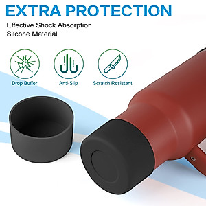 Boot for 40 oz Tumbler with Handle | Anti-Slip Bottom Bumper Silicone Sleeve | Fits 40oz Travel Tumbler | Trek Collection | Midnight Black，2Pcse