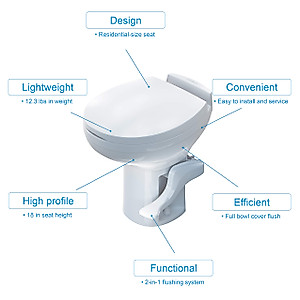 Aqua-Magic Residence RV toilet / High Profile / White - Thetford 42169