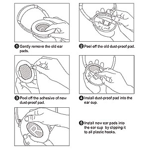 ELZO Headphones Replacement Pads for Bose, Professional Ear Pads for Bose Headphones QC2/QC15/QC25/QC35/QC35II/QC45/AE2/AE2i/AE2w/SoundTrure/SoundLink Complete with 2 Install Stick(Black)…