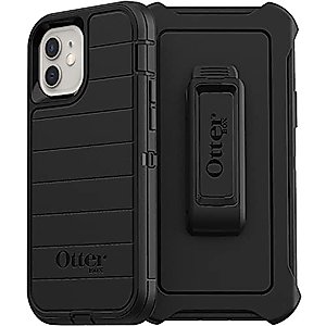 OtterBox Defender Series Case & Holster SCREENLESS Edition for iPhone 12 Mini - Non-Retail Packaging - Black - with Microbial Defense