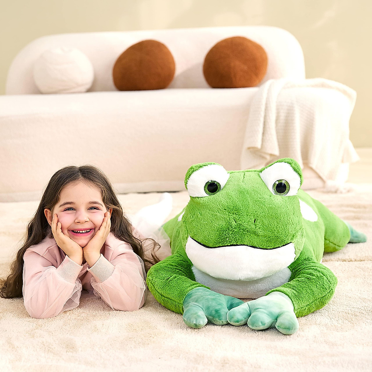 IKASA Giant Frog Stuffed Animal Plush Toy, 30" Large Frogs Cute Plushie Toys for Kids Girls Boys