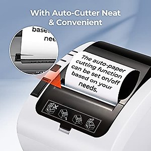 MUNBYN Bluetooth 5.0 Receipt Printer P047, 80mm POS Printer, Direct Thermal Printer with USB Serial Ethernet, Bluetooth, Android Windows PC Chromebook