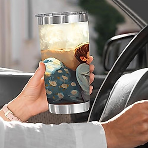 FOCIUZTA 20oz Warm Family Love Tumbler with lid, Travel Coffee Cup, Ideal for Easter, Mother Day, and birthday gifts