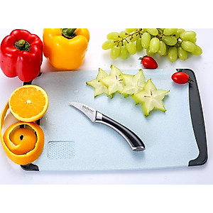 Birds Beak Paring Knife, WELLSTAR 2.75 Inch Potato Tourne Peeling Knife, Super Sharp German Stainless Steel Forged Blade and Full Tang Handle for Fruit and Vegetable Garnishing Cutting, C-Style Series