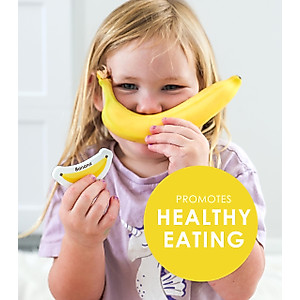 Curious Columbus - Fridge Magnets for Toddlers - Learning Magnets for Toddlers - Set of 52 Toddler Magnets - 26 Big Foam Food Magnets + 26 ABC Alphabet Magnets - Fun Refrigerator Magnets for Kids