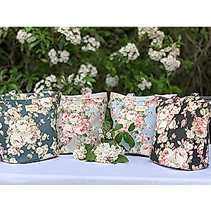 Kwang Min Floral Penoy Beach Shower Mesh Caddy Toiletry,Air Dry,Water Proof Fabric,Light,Easy to Clean,Ideal Gift Organizer for Water Toys,Marina Shower,Grocery Seafood Carrier (Black Penoy), Medium