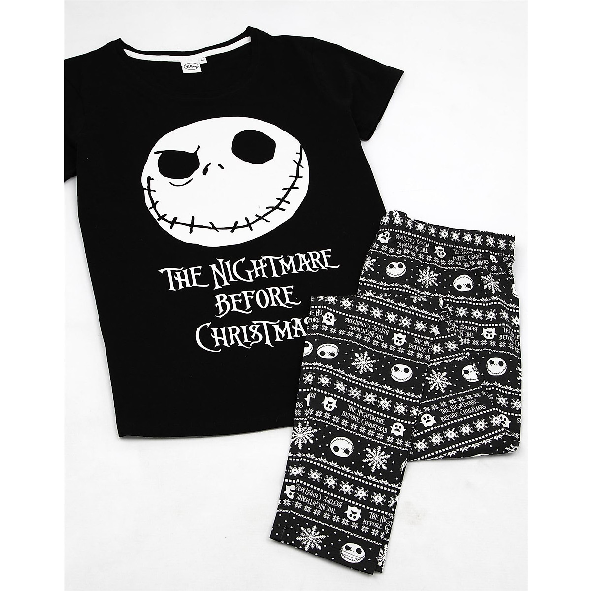 Disney Nightmare Before Christmas Pyjamas Womens Skellington PJ Top Trousers Small Black