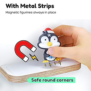 stadtecken Wooden Shelf for Music Box I Suitable for The Toniebox and ca. 35 Tonies I Perfect Storage in The Children's Room I for Setting up or Hanging (Medium, Fairy Tale Castle)