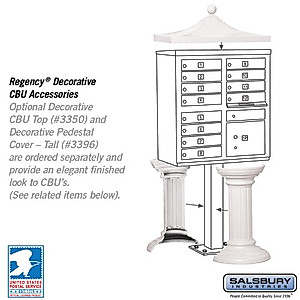 Salsbury Industries 3312WHT-U 12 A Size Doors, White Type II Cluster Box Unit Mailbox