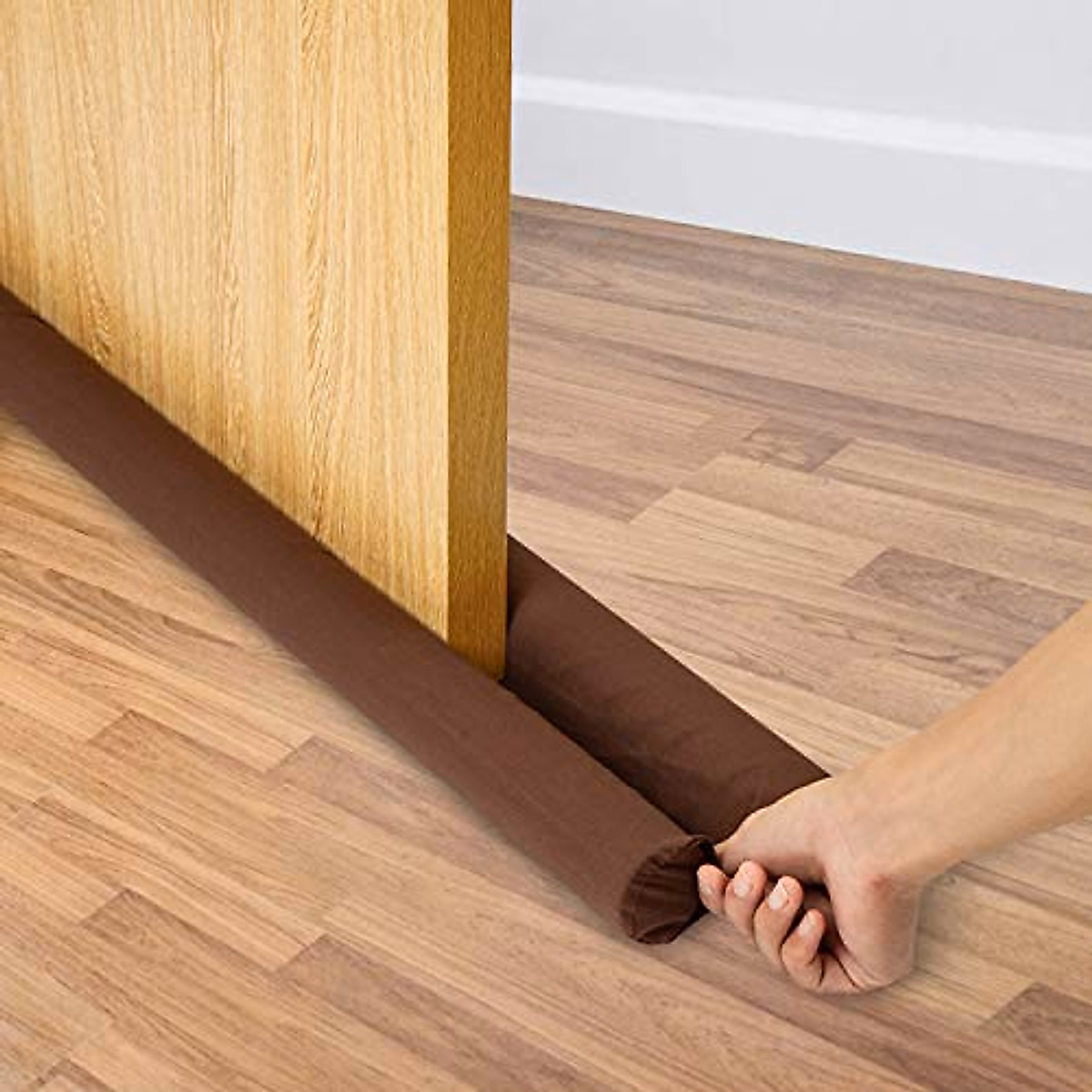 Door Draft Stopper,Under Door Blocker Size of MUOVE Adjustable Size from 32" to 36"，Cover Gap Up to 1.4"，Air Door Guard Sound Blocker Door Sweep, Water-Proof, Winter-Proof, Block Light，Energy Saving