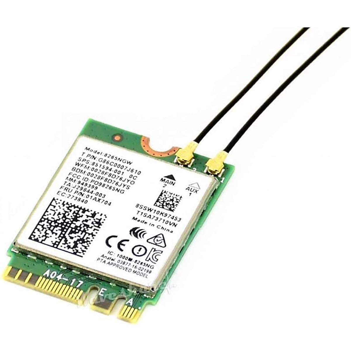 WayPonDEV Dual Band Wireless-AC 8265 Network Card NIC Module M.2 Form Factor for N-VI-Dia Jetson Nano Supports 2.4GHz/5GHz Dual Band WiFi and Bluetooth 4.2